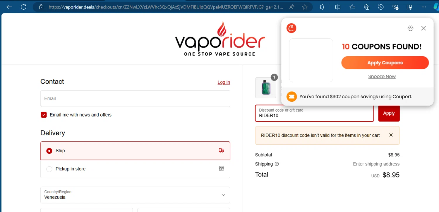 VapoRider Discount Codes - 30% Off | September 2024