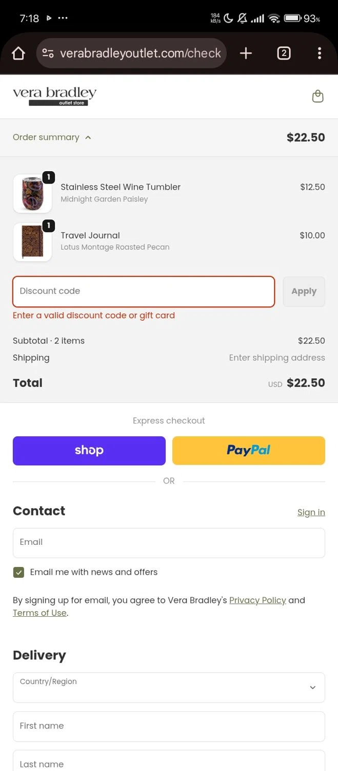 Vera Bradley Outlet Promo Codes - 25% Off Dec 2025