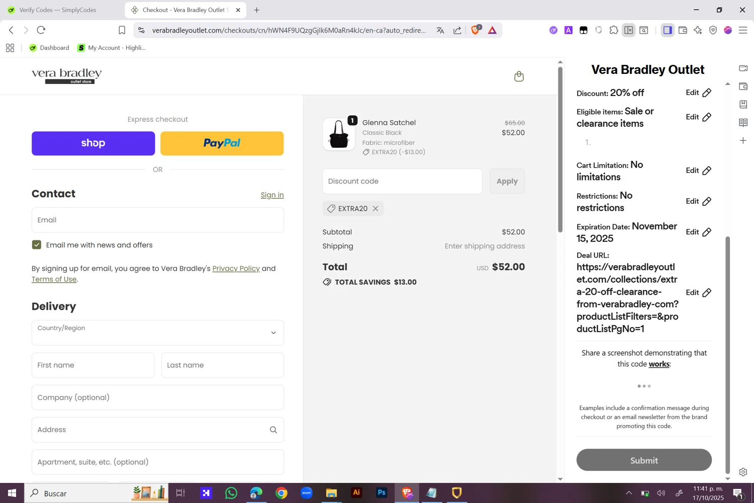 Vera Bradley Outlet Promo Codes - 25% Off Dec 2025