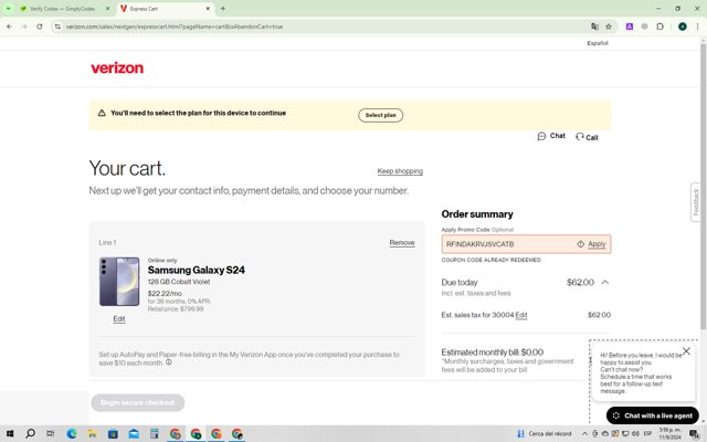 Verizon Promo Codes - $42 Off | November 2024