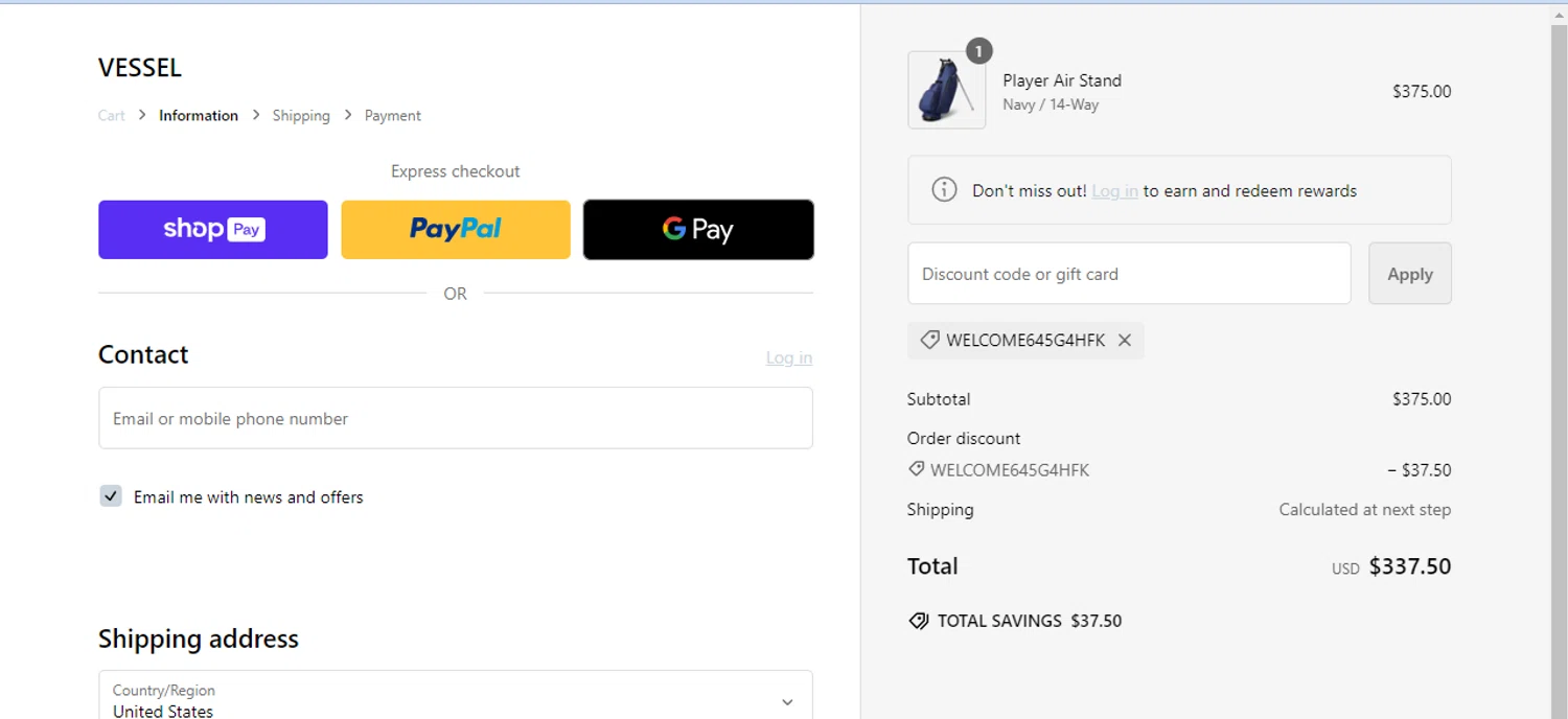 Vessel Golf Discount Codes (Verified Coupon) | 20% Off