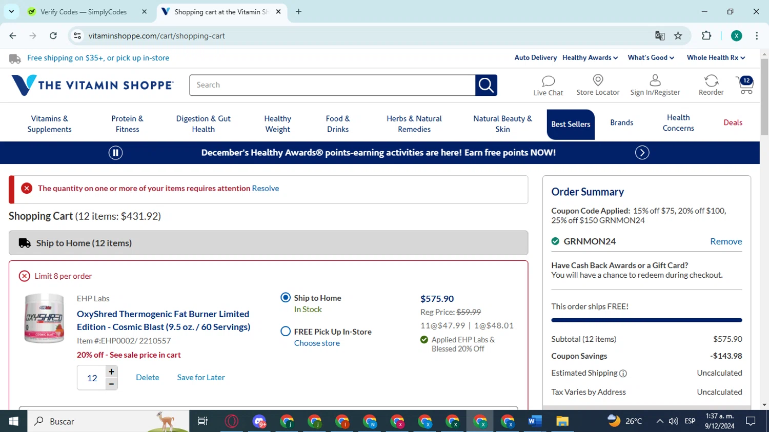 The Vitamin Shoppe Coupons - 15% Off | December 2024