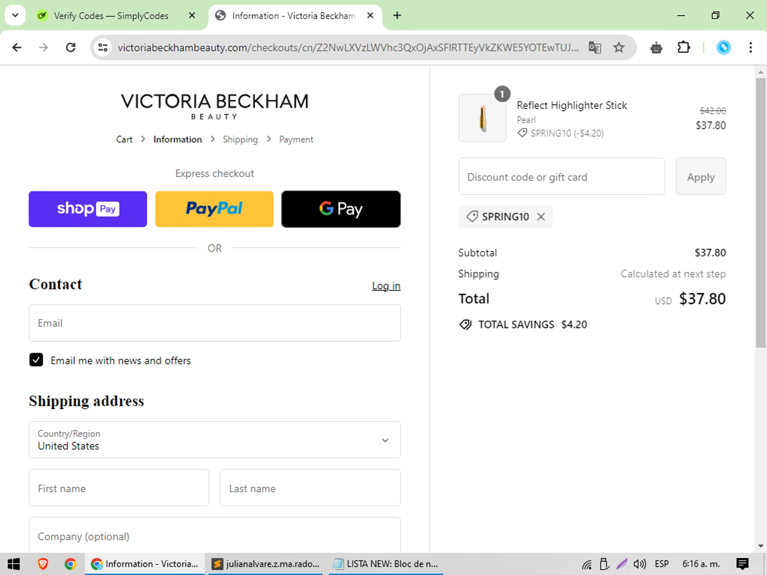 Victoria Beckham Beauty Discount Code