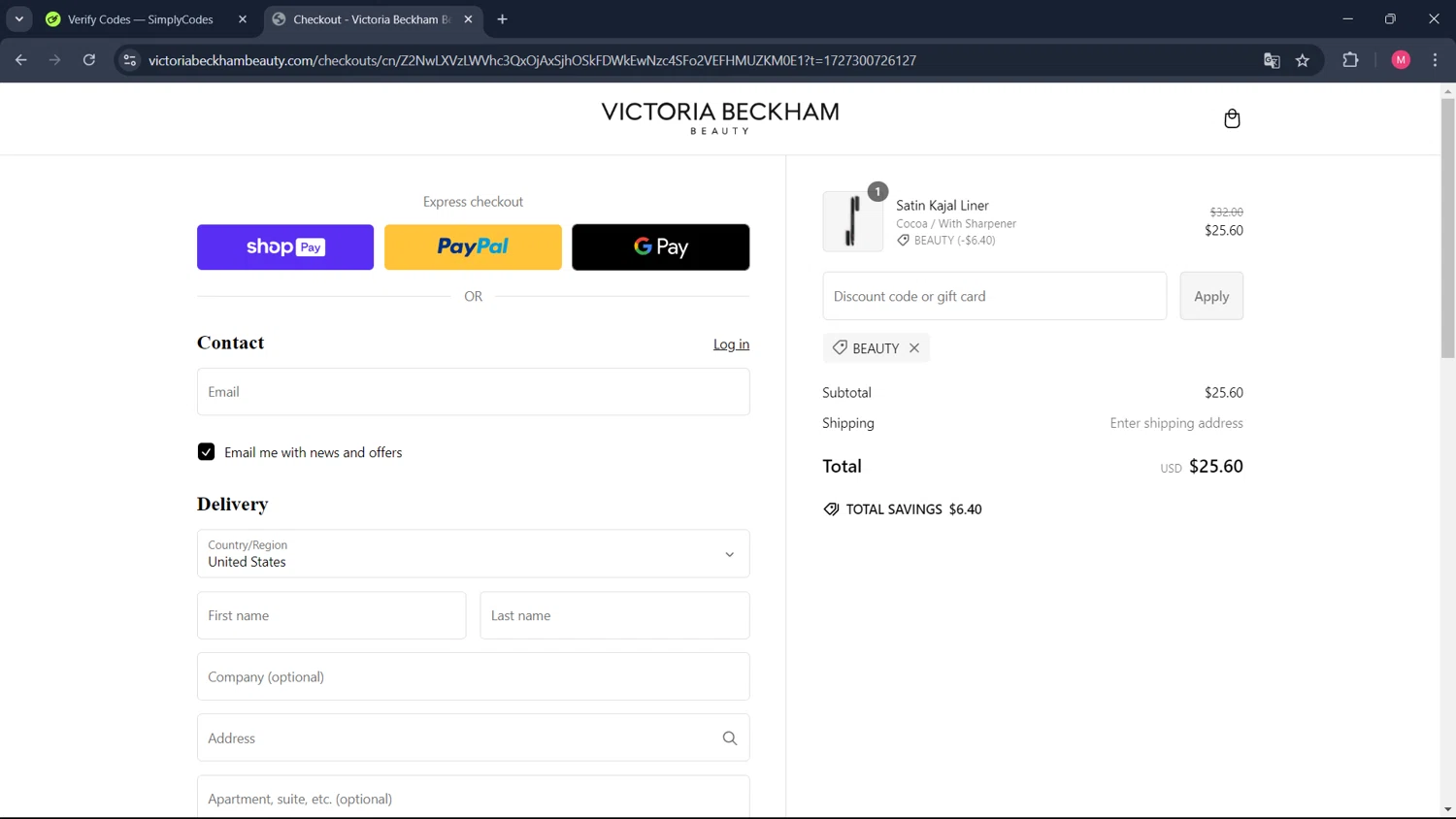 Victoria Beckham Beauty Discount Code