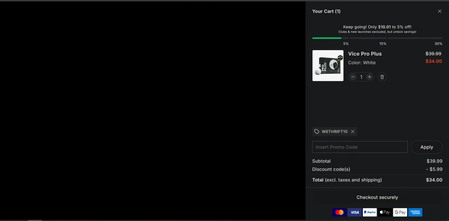 Vice Golf Promo Codes (5 Verified) - 15% Off w/Code Aug 2025