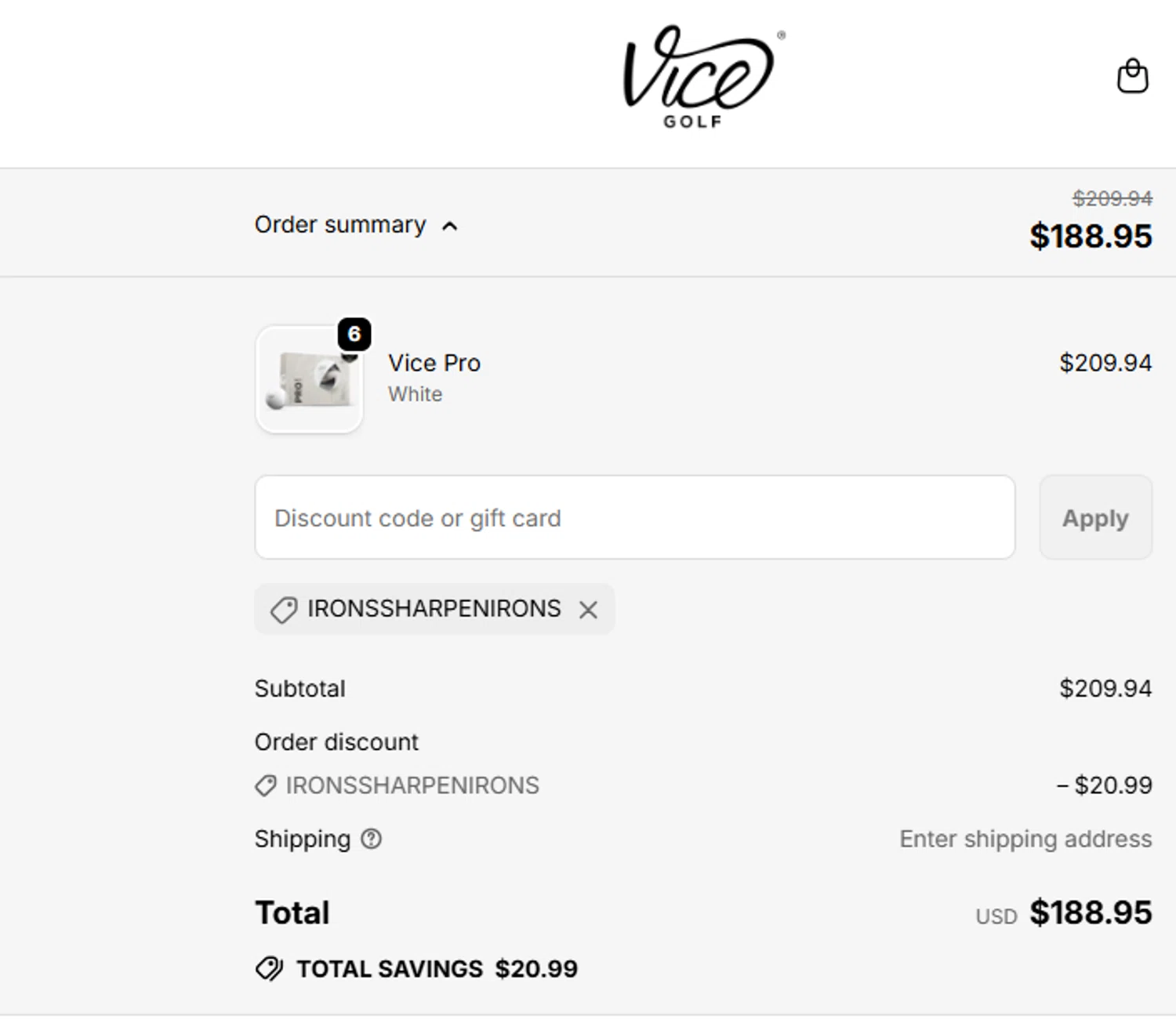 Vice Golf Promo Codes (8 Verified) - 15% Off w/Code Oct 2025