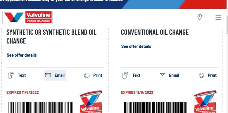$5 Off Valvoline Instant Oil Change Coupon Codes | Nov 2022 | SimplyCodes