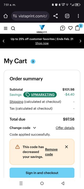 Vistaprint Promo Codes (18 Verified) - $20 Off Feb 2025