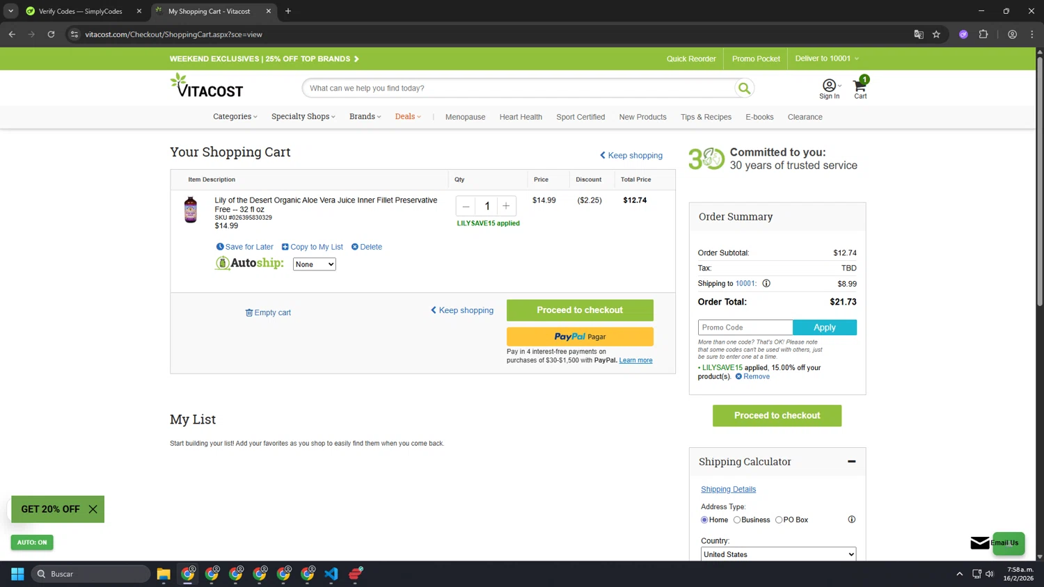 Vitacost Promo Codes - 20% Off (25 Verified) Feb 2026