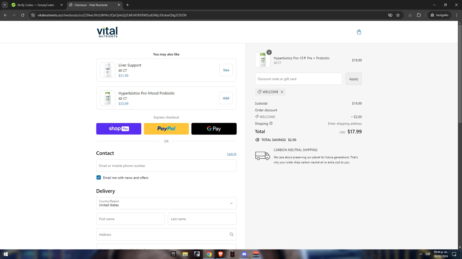 Vital Nutrients Promo Codes - 10% Off | December 2024