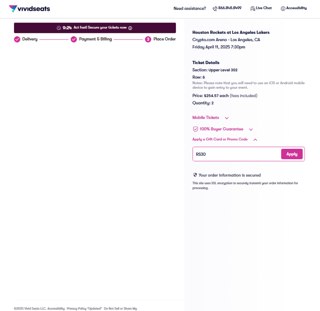 Vivid Seats Promo Codes (6 Verified) - $20 Off May 2025