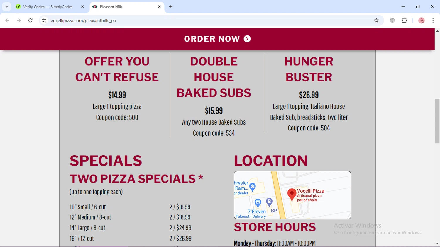 Vocelli Pizza Coupons & Black Friday 2024 Deals - $10 Off