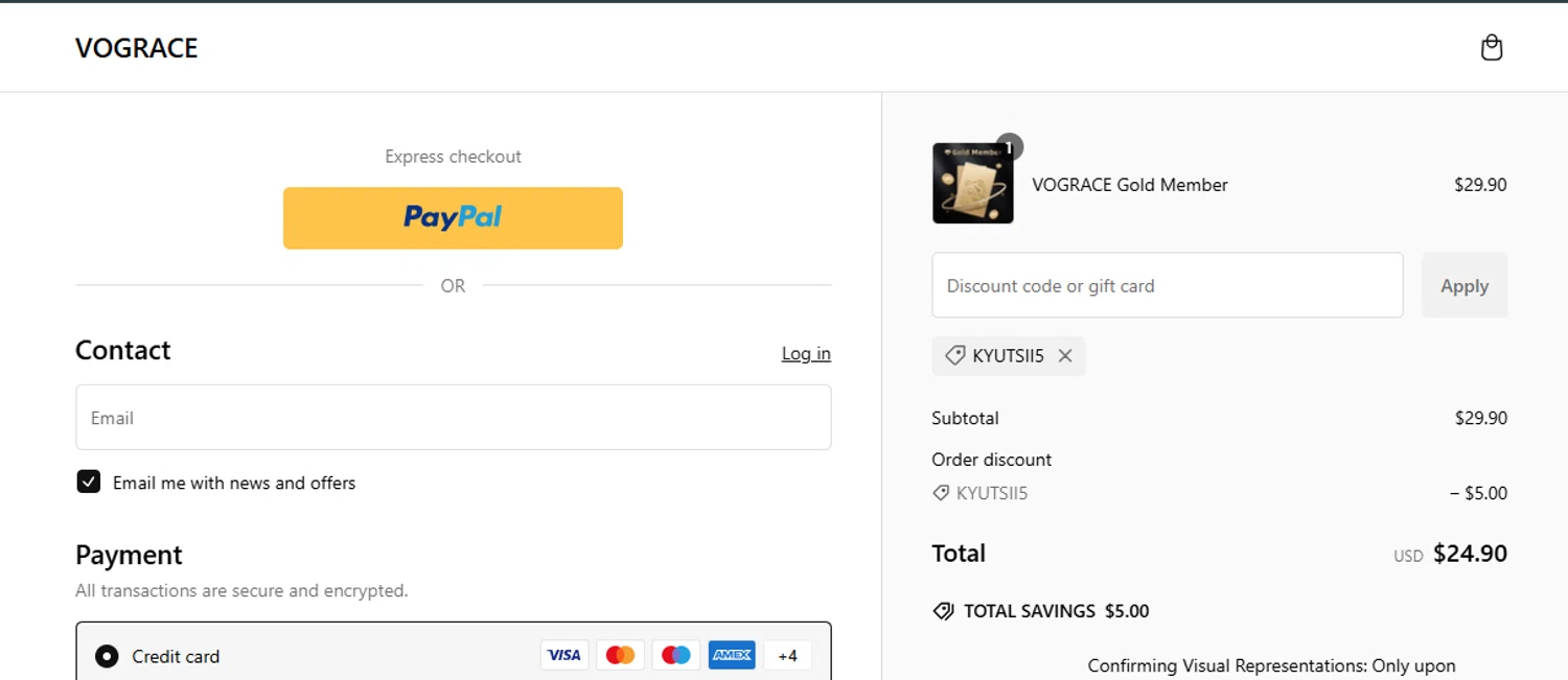 VOGRACE Discount Codes (6 Verified) - 5% Off Jan 2025