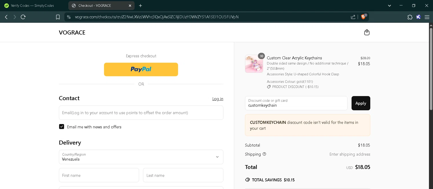 VOGRACE Discount Codes - $5 Off (6 Verified) Nov 2025