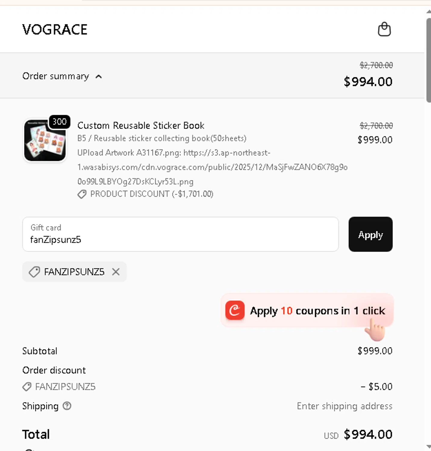 VOGRACE Promo Codes - 5% Off (8 Verified) Dec 2025