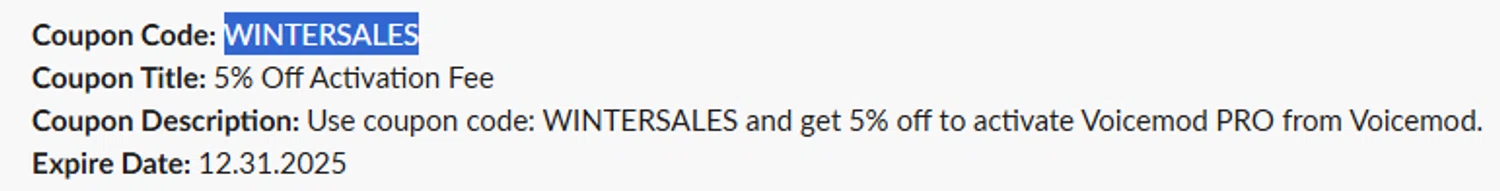 Voicemod Promo Codes (1 Verified) - 5% Off Sitewide Mar 2025