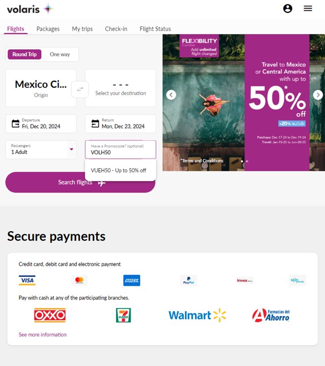 Volaris Promo Codes - 50% Off | January 2025