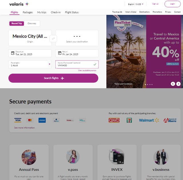Volaris Promo Codes (24 Verified) - 40% Off w/ Code Jan 2025