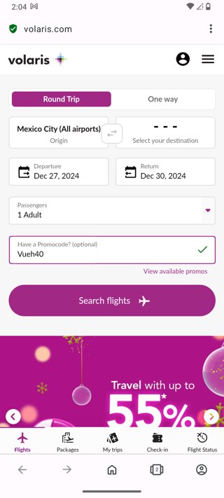 Volaris Promo Codes - 50% Off | January 2025