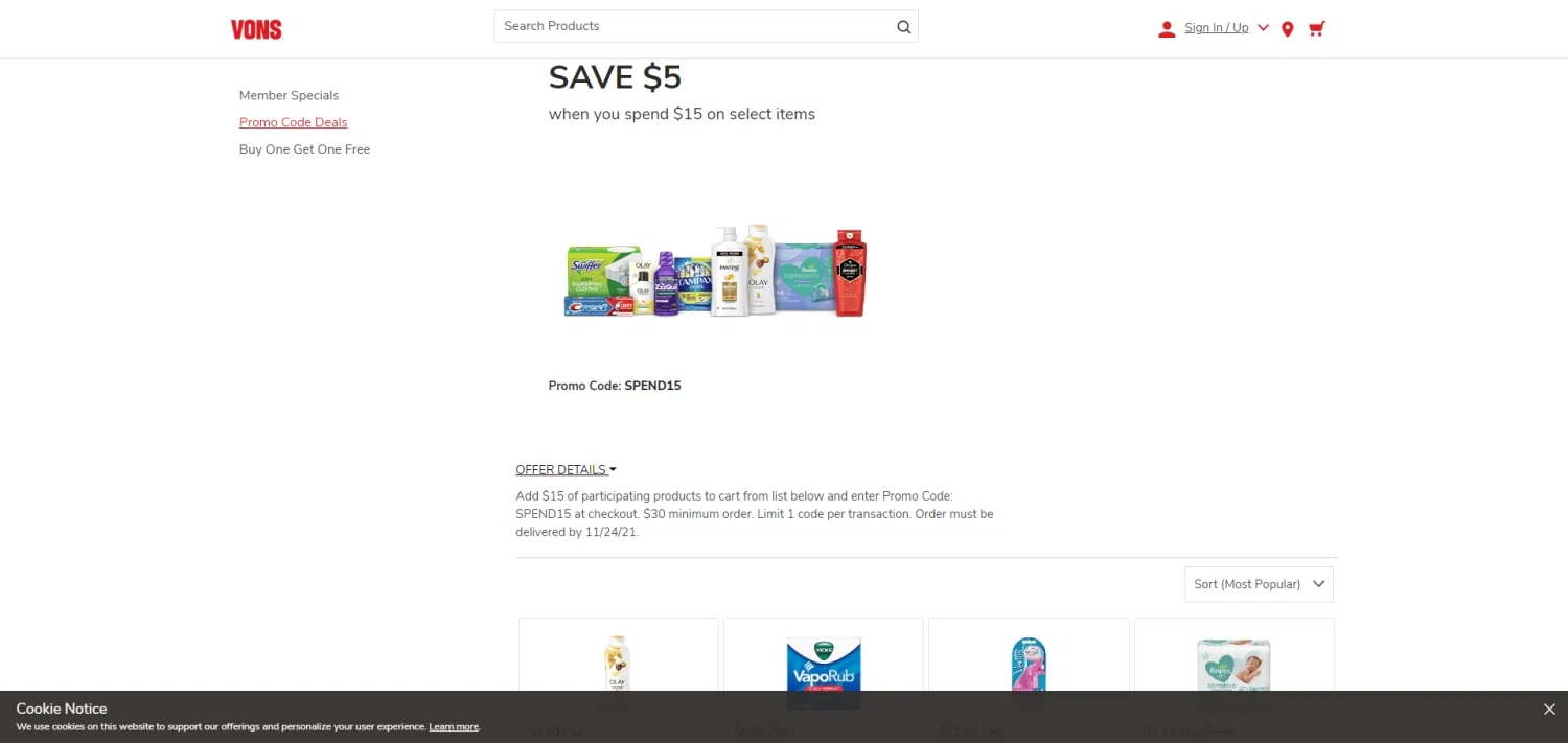 Vons Promo Codes - $20 Off | November 2024