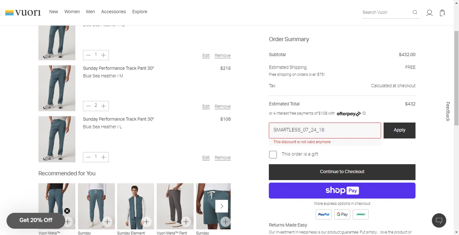 Vuori Promo Codes - 20% Off (1 Verified) Feb 2026