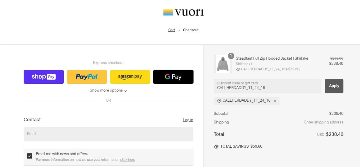 Vuori Discount Codes - 20% Off | December 2024