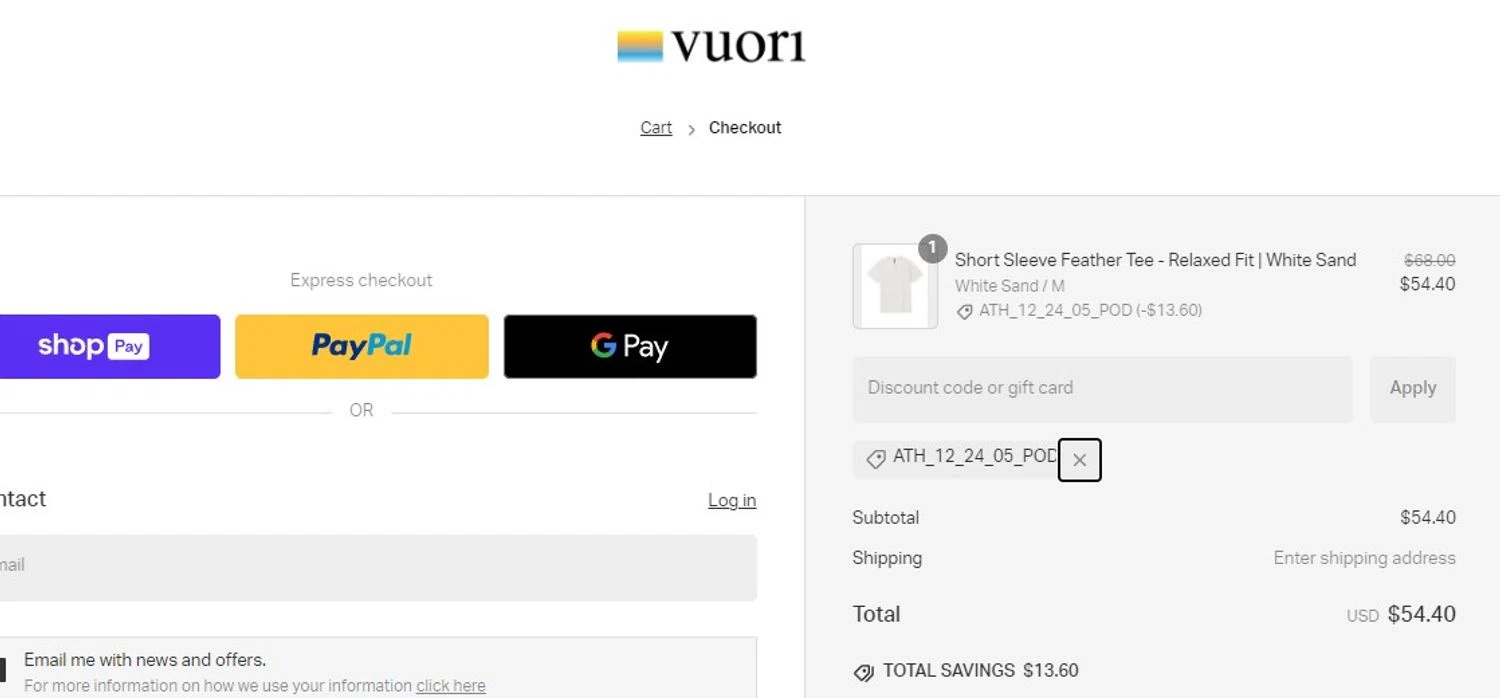 Vuori Discount Codes - 20% Off | January 2025