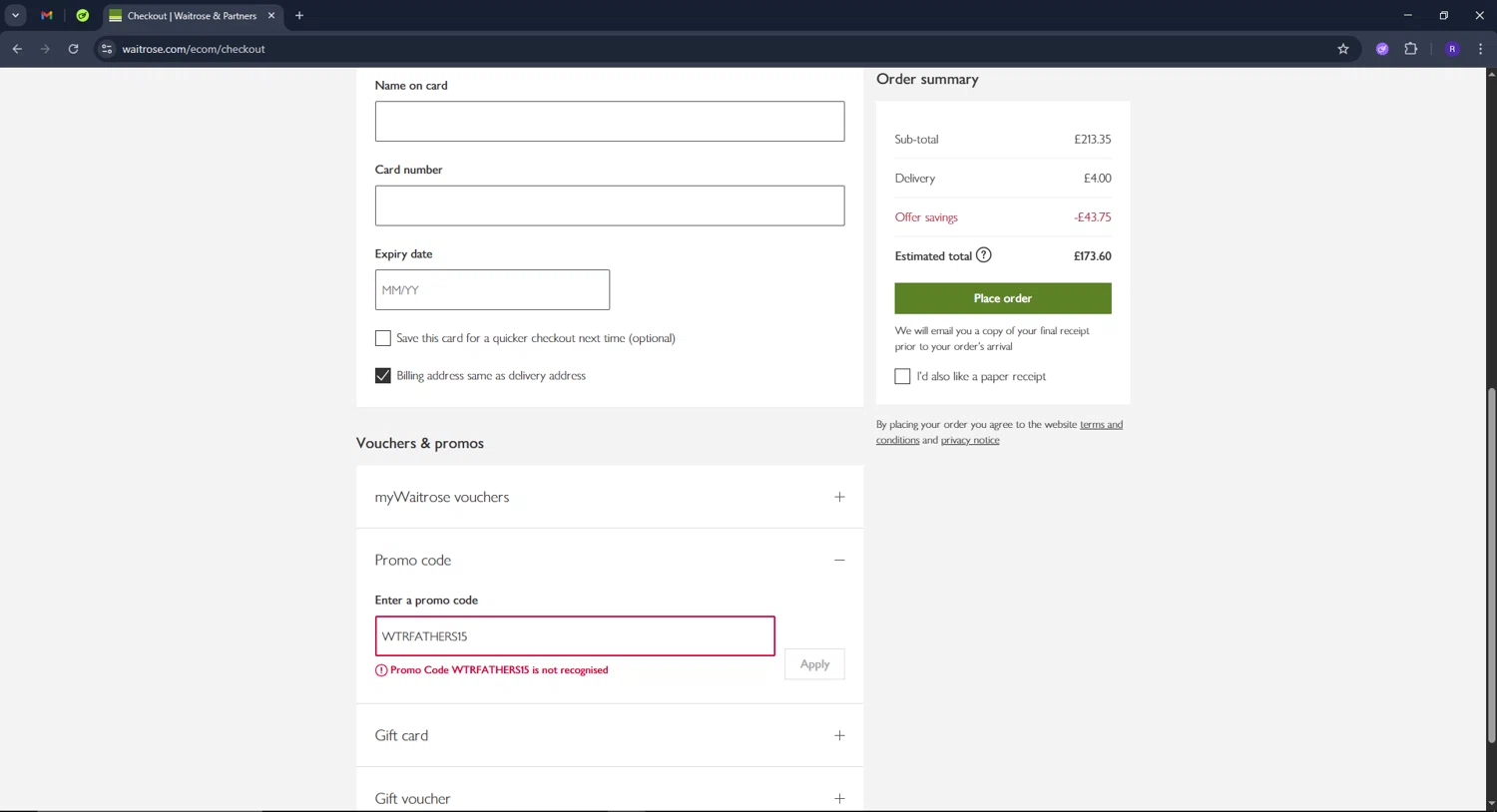 Waitrose Promo Codes - $20 Off Coupons November 2025