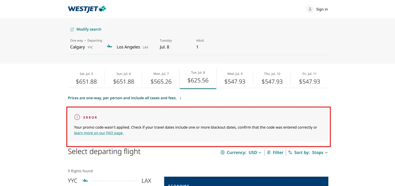 WestJet Promo Codes - 10% Off Coupons Sep 2025