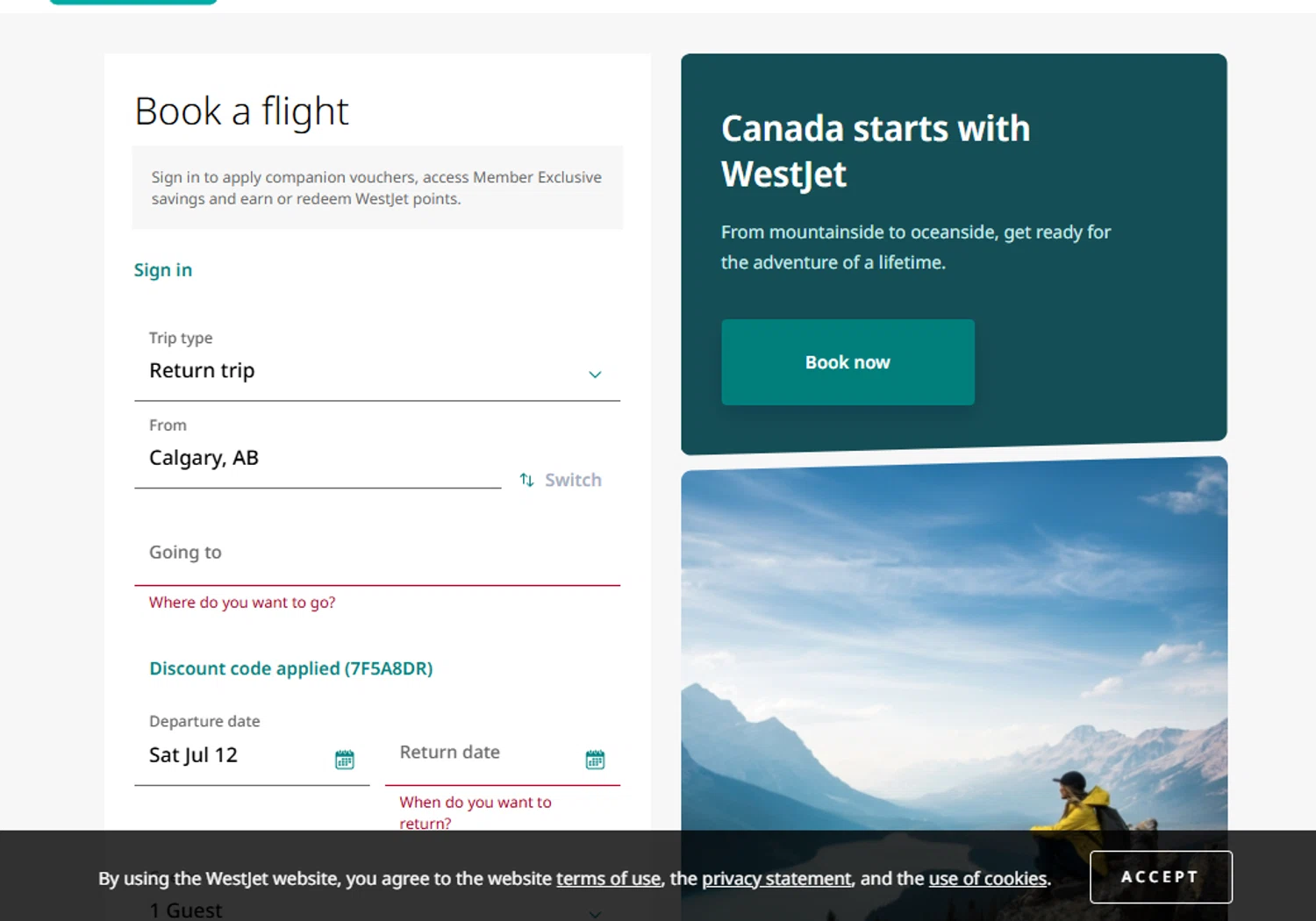 WestJet Promo Codes - 15% Off Coupons Sep 2025
