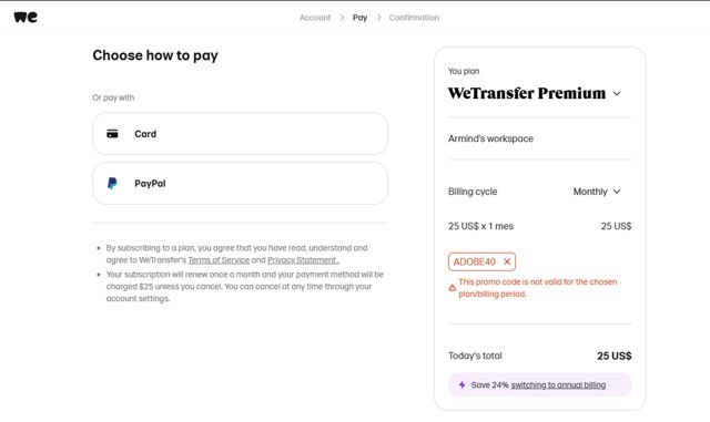 WeTransfer Promo Codes (6 Verified) - 40% Off Mar 2025