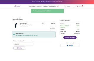 We-Vibe Coupon Codes (3 Verified) - 20% Off w/Code May 2025