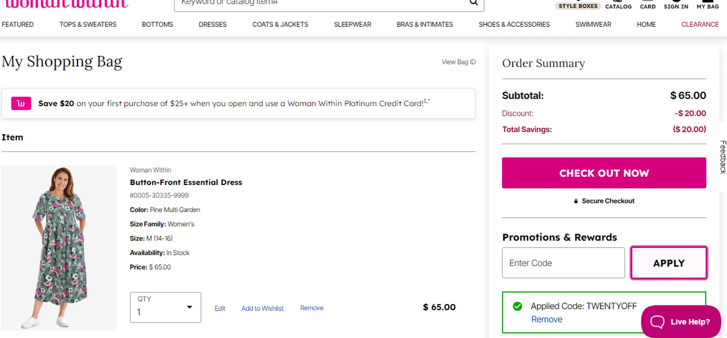 Woman Within Promo Codes - 50% Off | September 2024