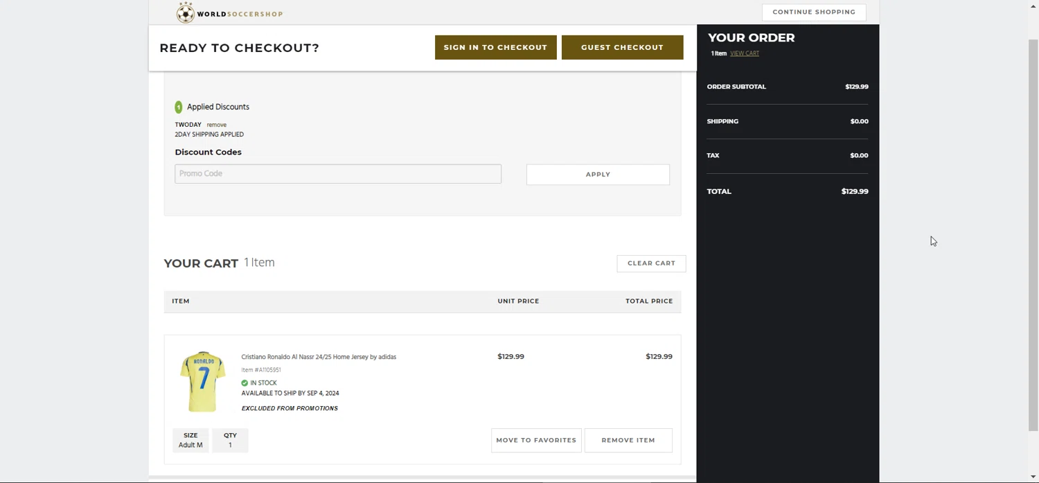 World Soccer Shop Promo Codes - 10% Off | October 2024