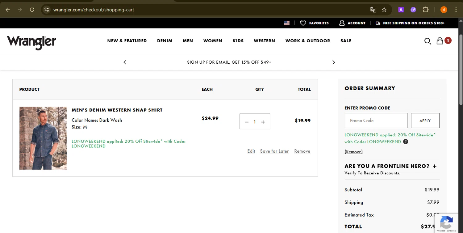 Wrangler Discount Codes - 20% Off (2 Verified) Nov 2025