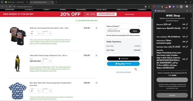 WWE Shop Promo Codes (6 Verified) - 10% Off w/Code Jul 2025