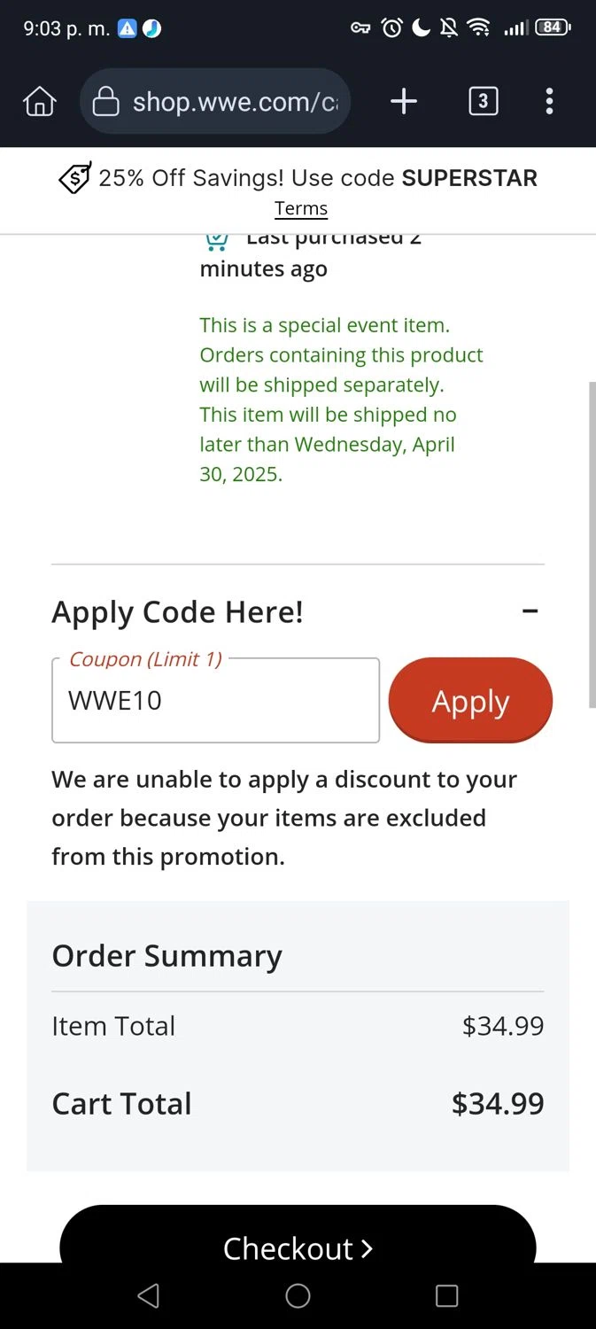WWE Shop Promo Codes (6 Verified) - 10% Off w/Code Aug 2025