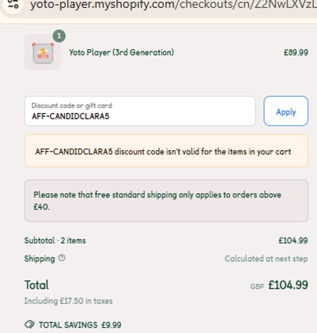 Yoto Promo Codes (1 Verified) - 5% Off + Free Ship Jun 2025