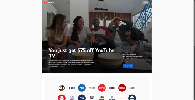 YouTube TV Promo Codes - $15 Off Coupons Mar 2025