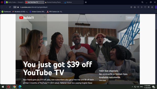 YouTube TV Promo Codes - $15 Off | December 2024