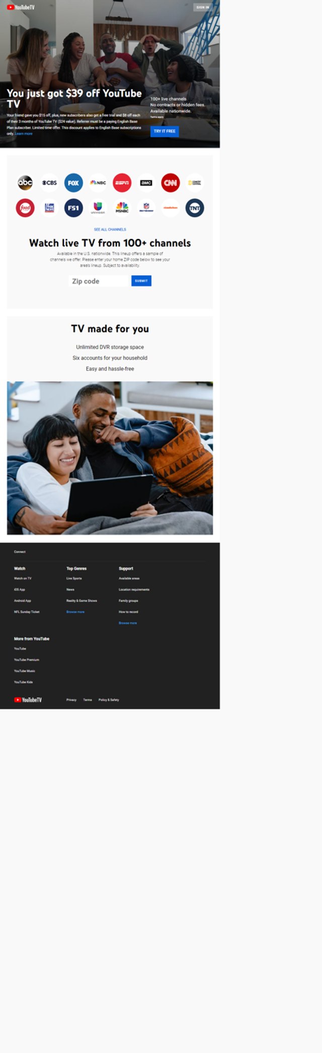 YouTube TV Promo Codes - $15 Off | December 2024