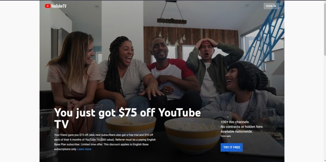 YouTube TV Promo Codes - $15 Off Coupons Mar 2025