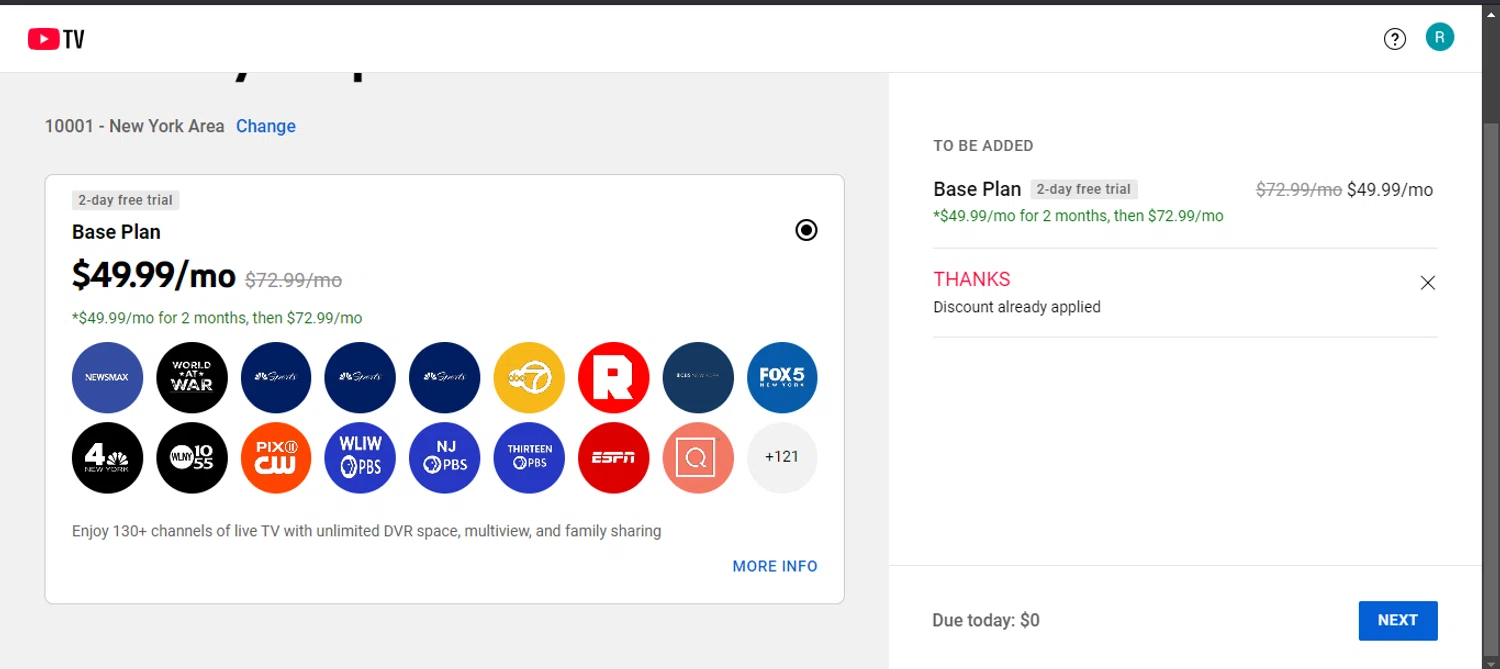 YouTube TV Promo Codes - $15 Off | December 2024