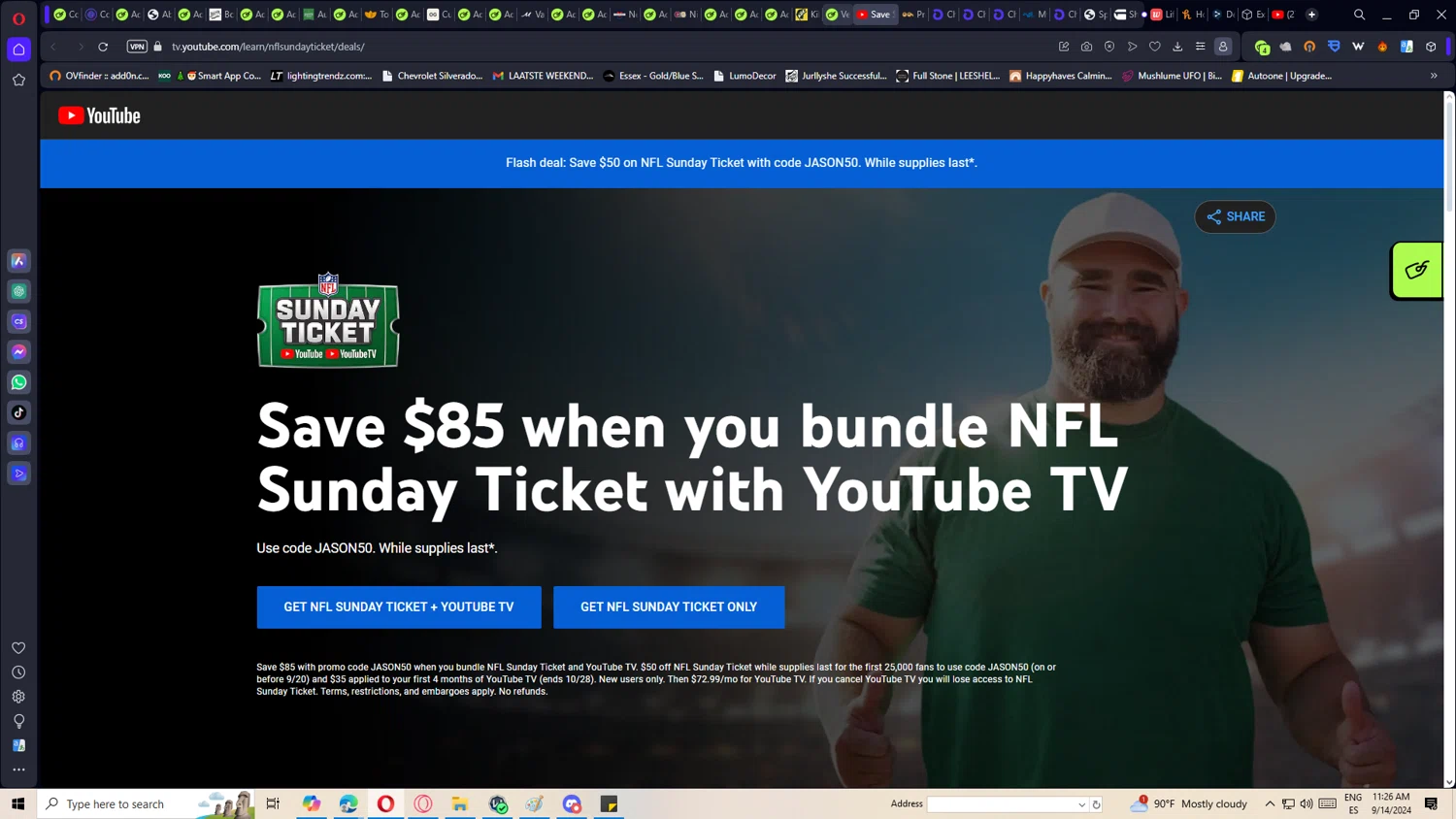YouTube TV Promo Codes - $50 Off | September 2024