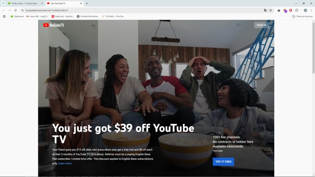YouTube TV Promo Codes - $15 Off | December 2024