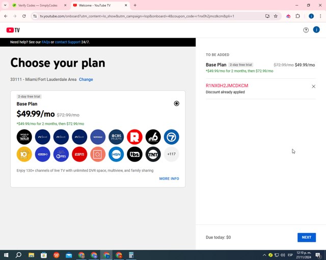 YouTube TV Promo Codes - $15 Off | December 2024