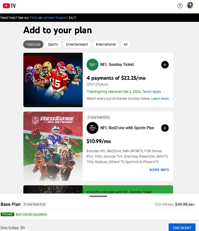 YouTube TV Promo Codes - $15 Off | December 2024
