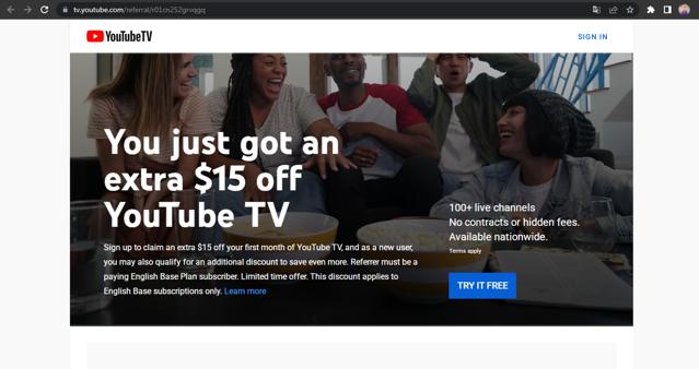 YouTube TV Promo Codes - 10% Off (2 Verified) Sep 2025