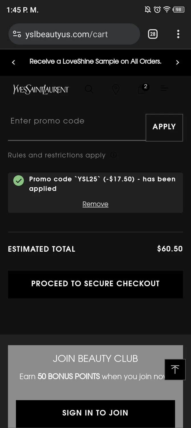 YSL Beauty Promo Codes - 25% Off | September 2024