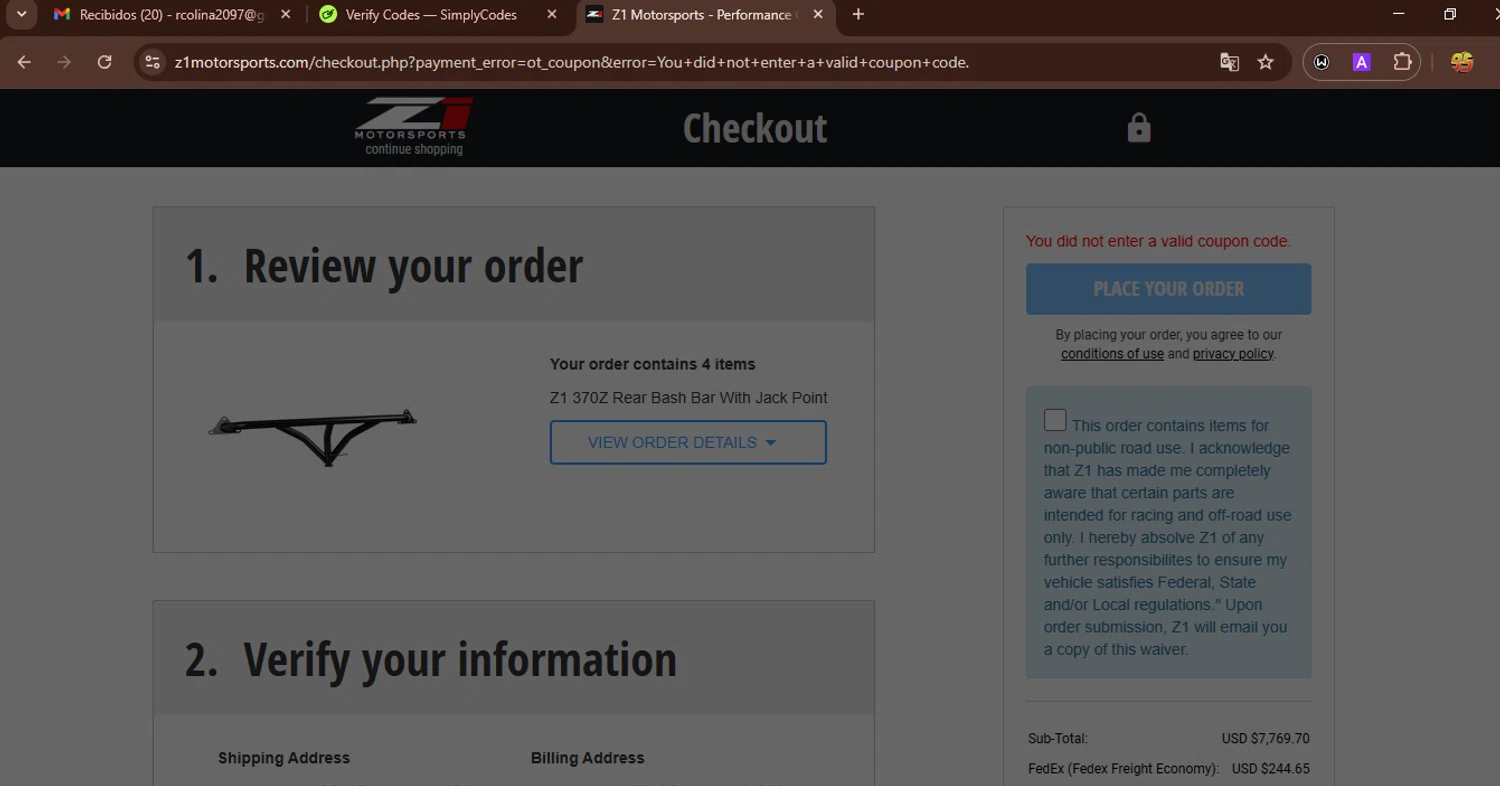 Z1 Motorsports Promo Codes - 10% Off Coupons Sep 2025